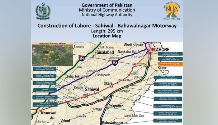 New motorway map from Lahore to Bahawalnagar unveiled - Daily Ausaf