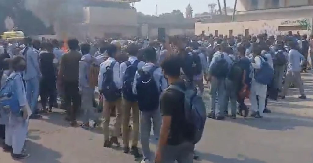 Violent protest erupts at Lahore's Punjab College over alleged student ...