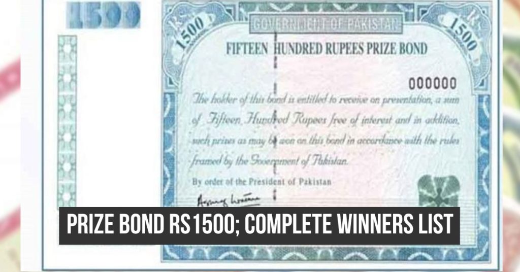 Rs1500 prize bond November 15, 2024: Check complete winners list here - Daily Ausaf
