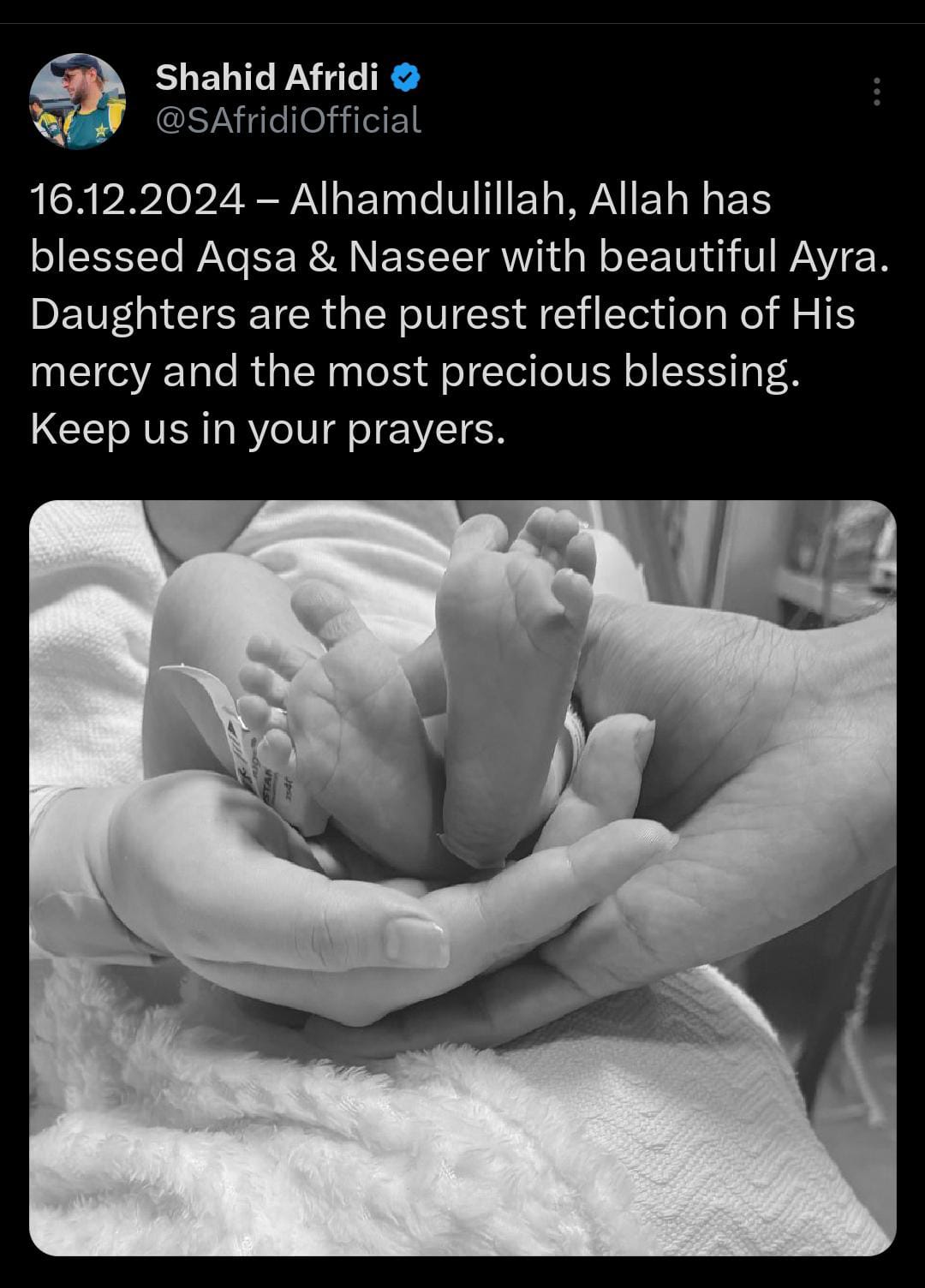 Pakistan cricket legend Shahid Afridi welcomes second grandchild ...