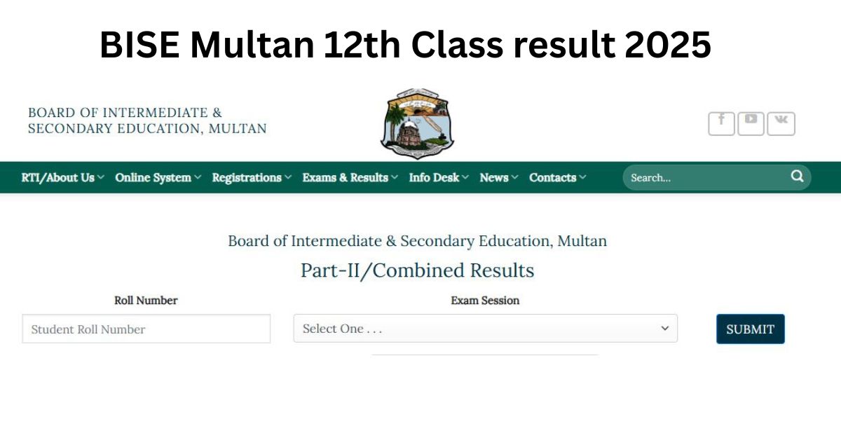 BISE Multan 12th Class result 2025 announced - Daily Ausaf