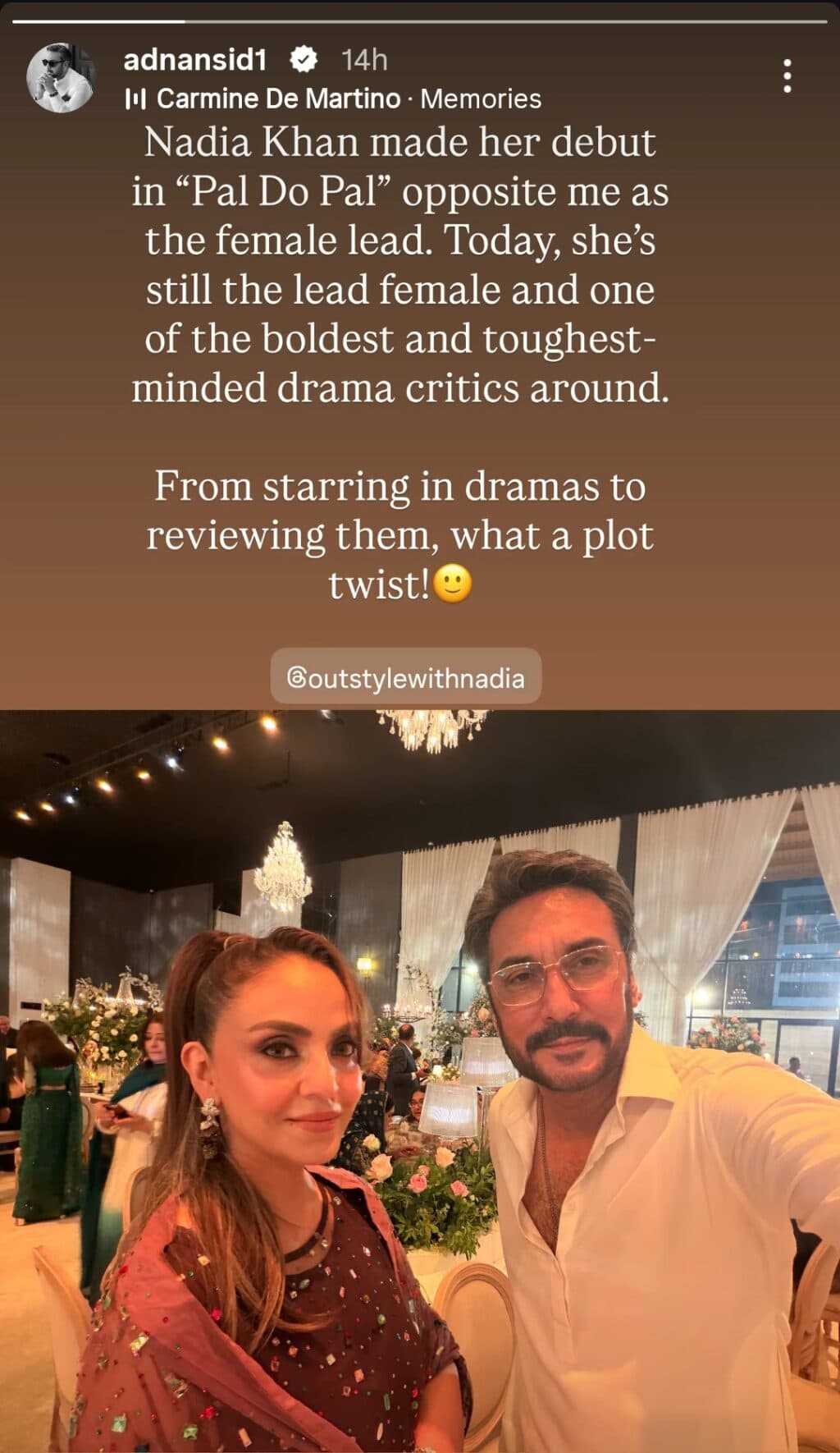 Adnan Siddiqui Tribute To Nadia Khan Wins Fans’ Appreciation - Daily Ausaf